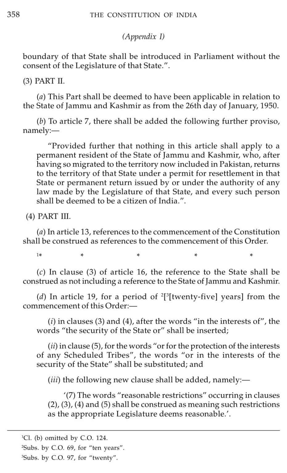 Appendix 1, 2 of Indian Constitution