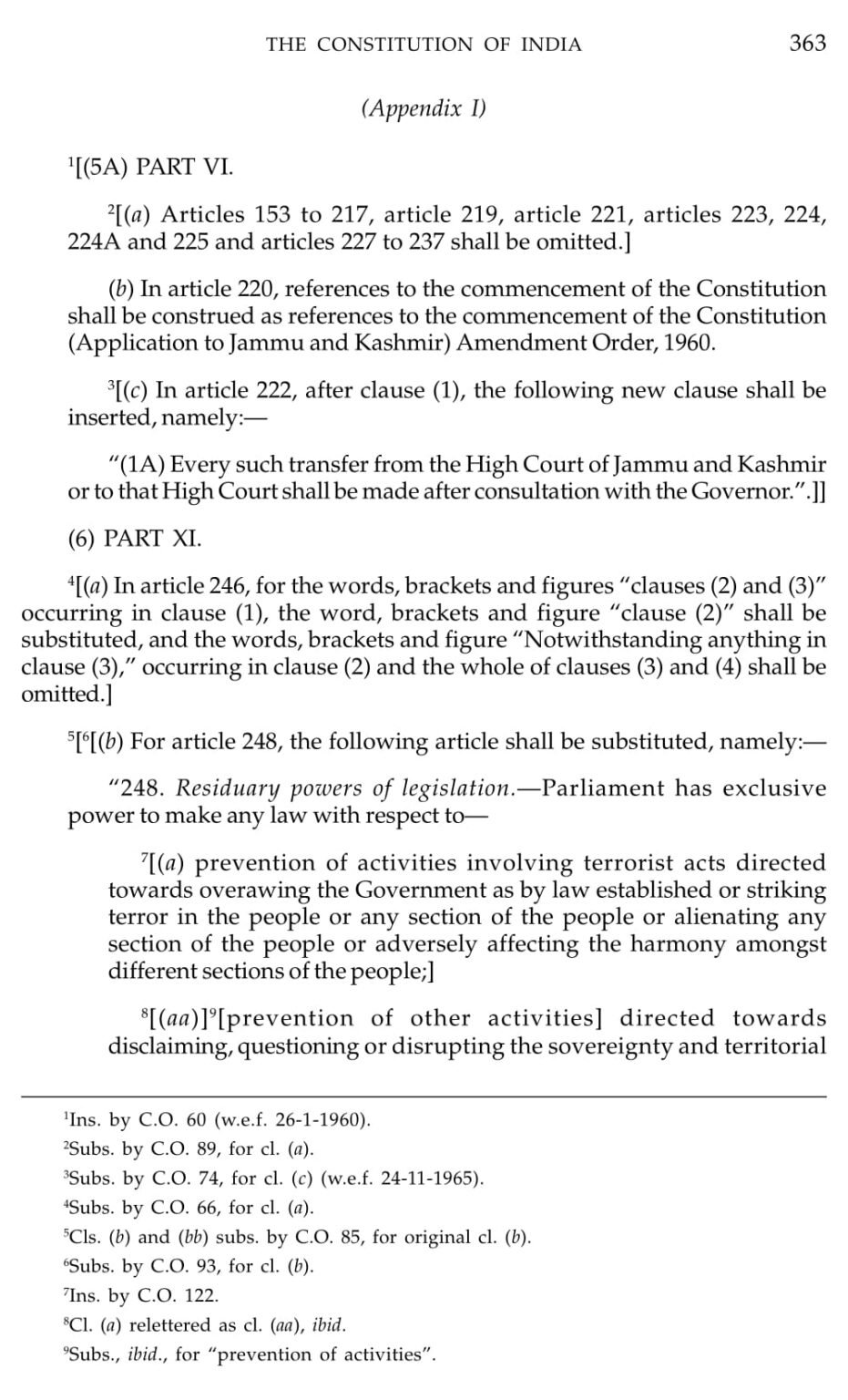 Appendix 1, 2 of Indian Constitution