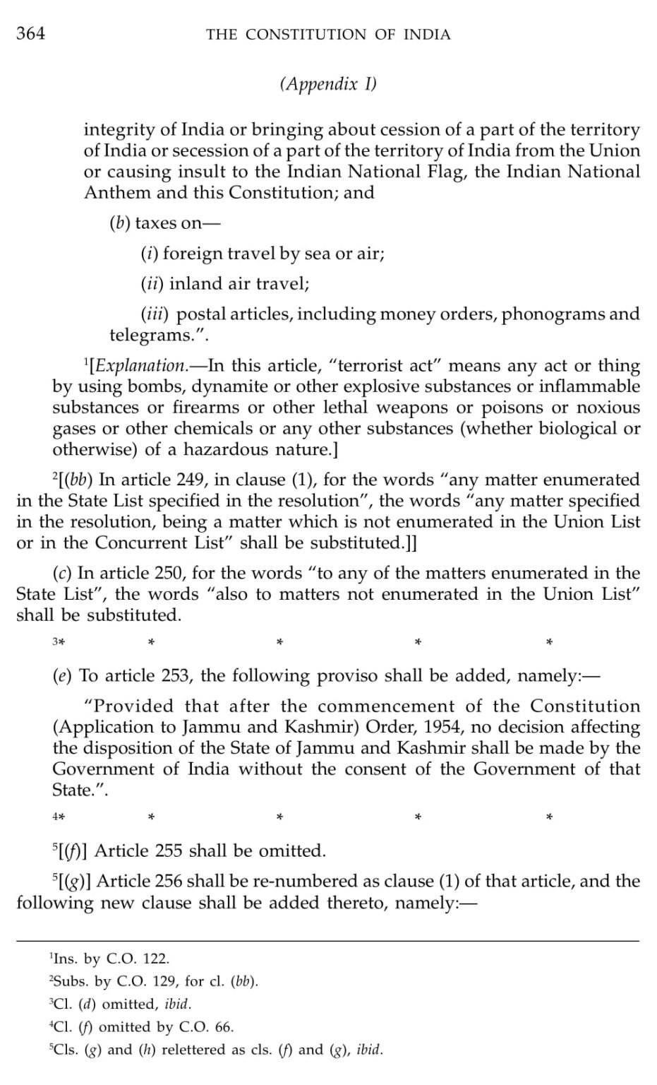 Appendix 1, 2 of Indian Constitution