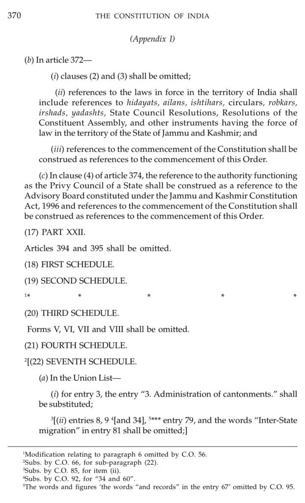 Appendix 1, 2 of Indian Constitution