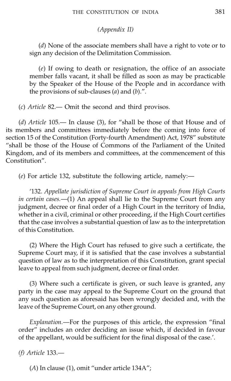 Appendix 1, 2 of Indian Constitution