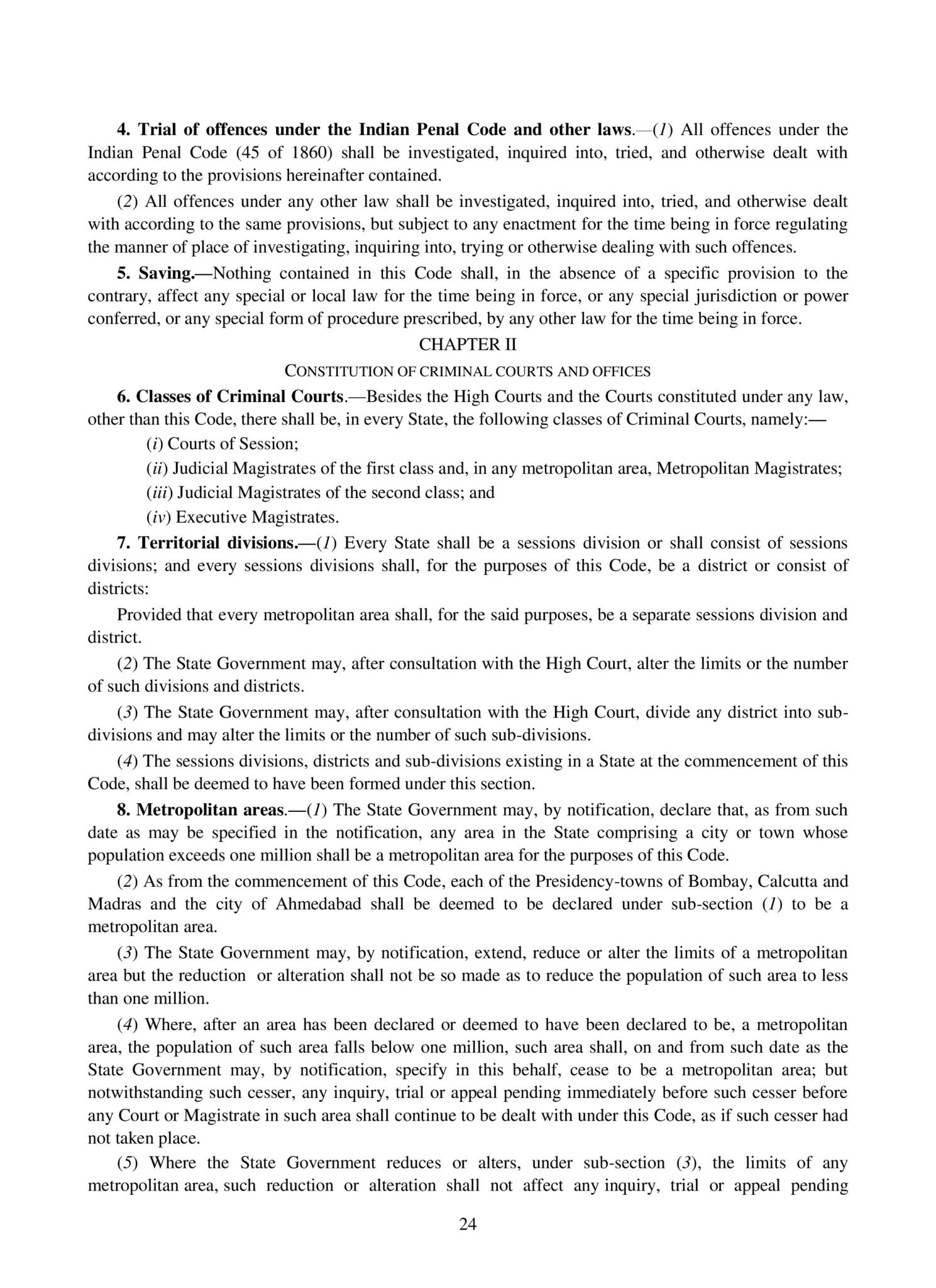 CrPC 1973 - The Code Of Criminal Procedure Act