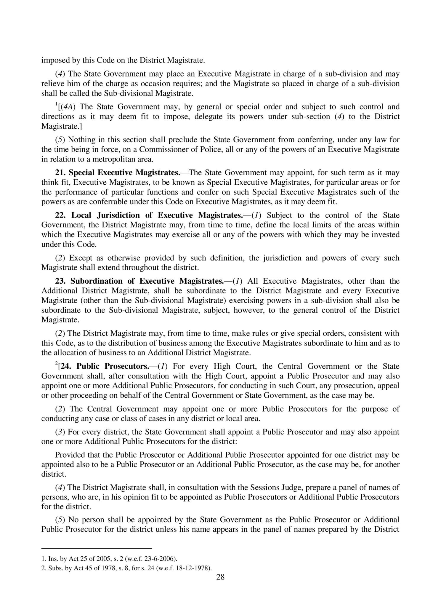 CrPC 1973 - The Code Of Criminal Procedure Act