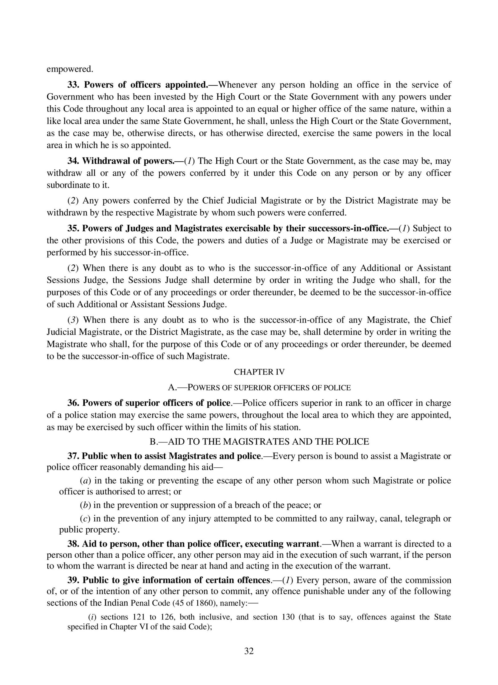 CrPC 1973 - The Code Of Criminal Procedure Act
