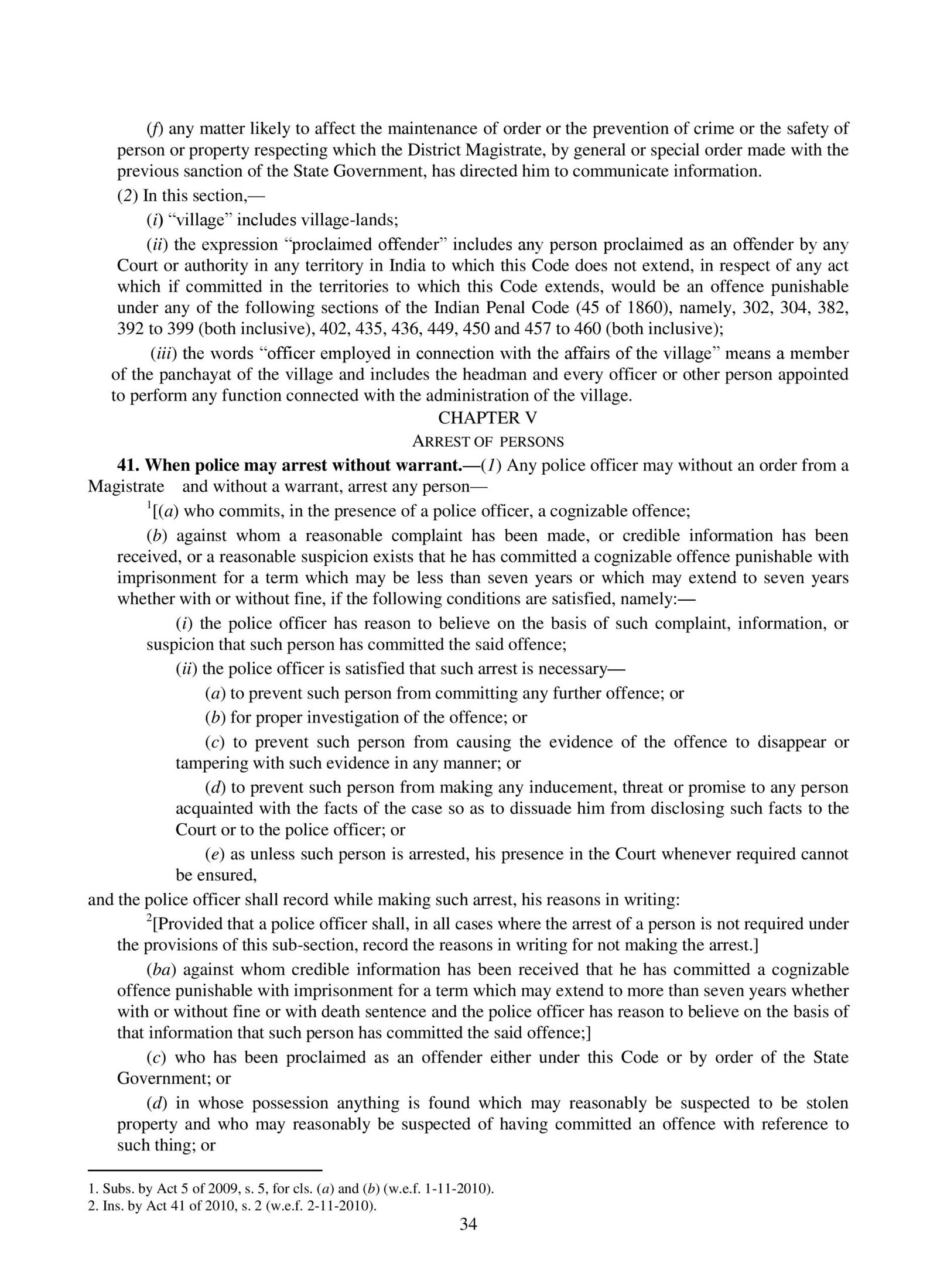 CrPC 1973 - The Code Of Criminal Procedure Act