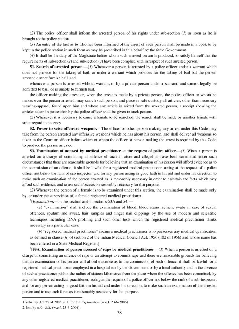 CrPC 1973 - The Code Of Criminal Procedure Act