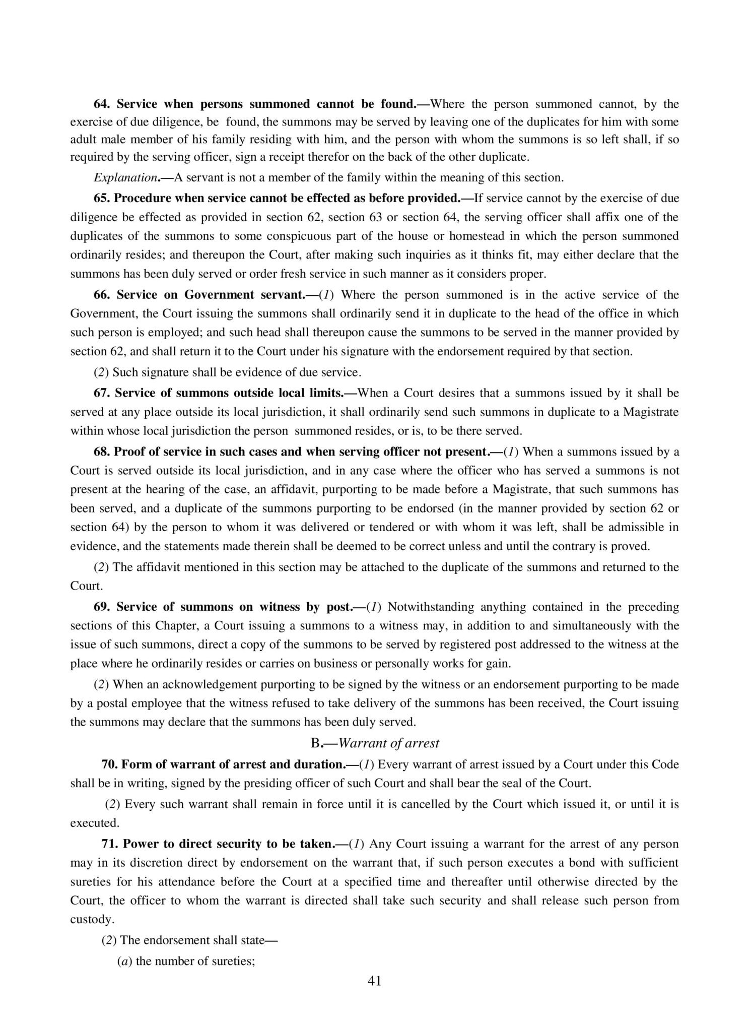 CrPC 1973 - The Code Of Criminal Procedure Act