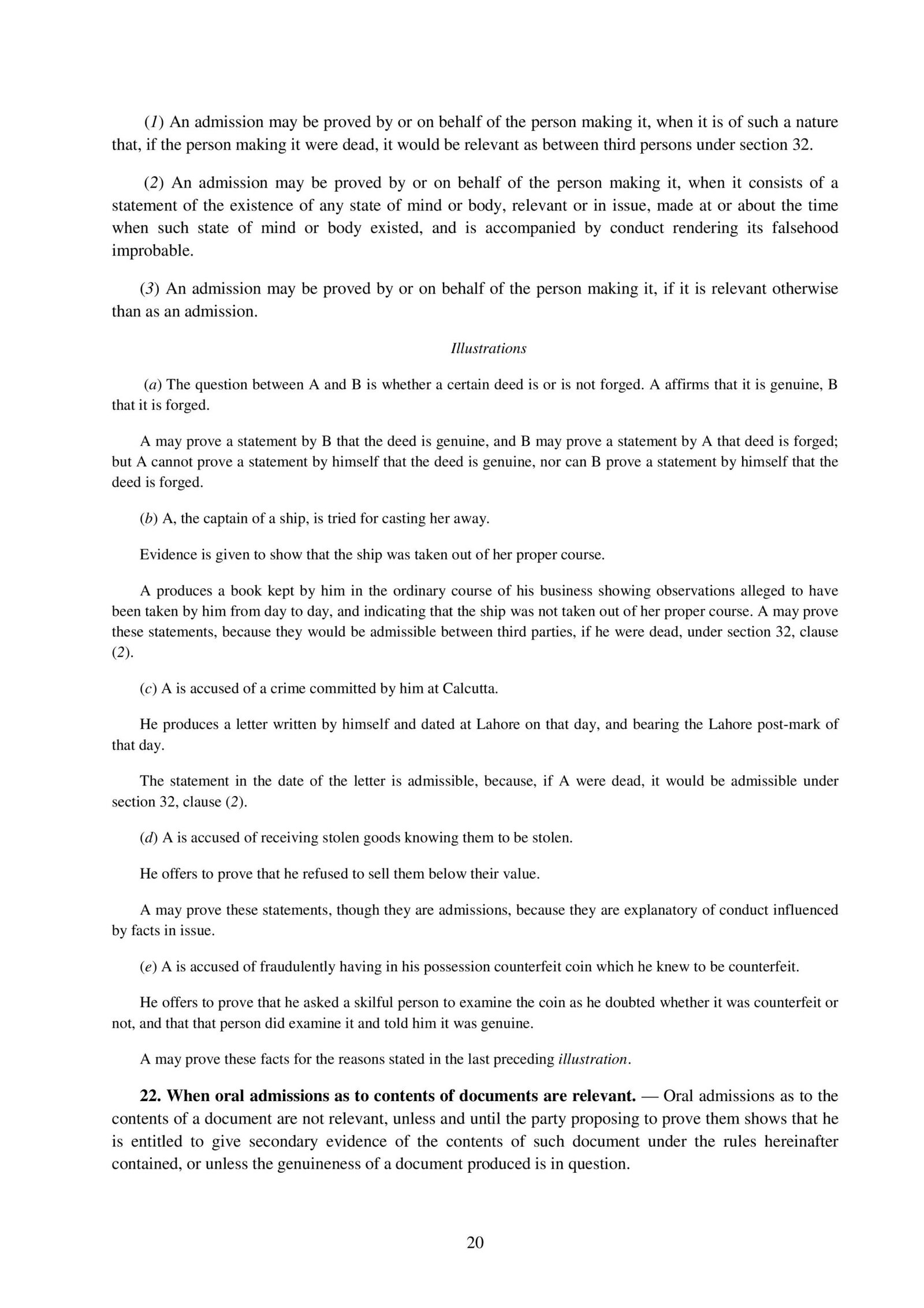 Indian Evidence Act 1872, PDF Download