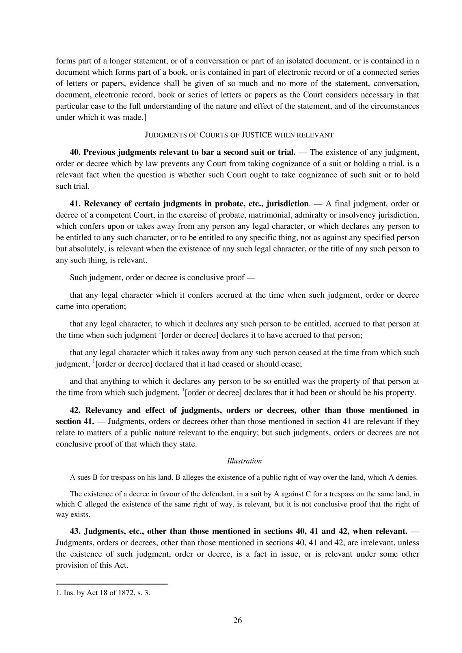 Indian Evidence Act 1872, PDF Download